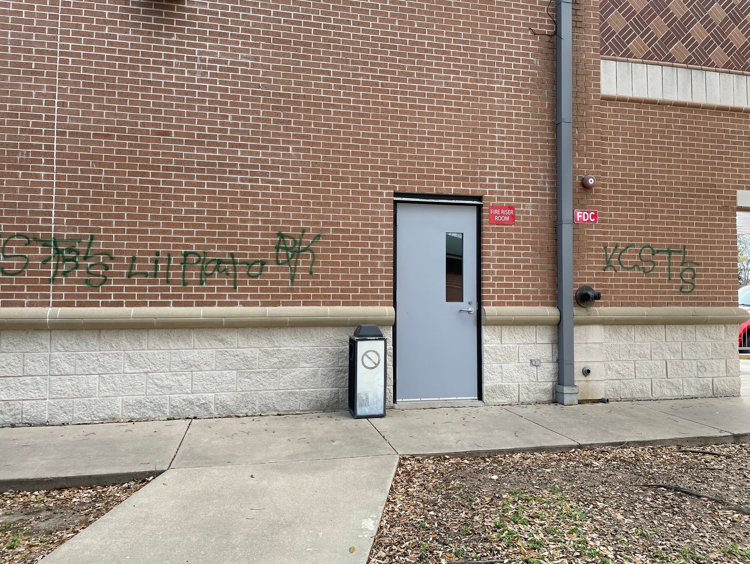 Graffiti tags downtown buildings