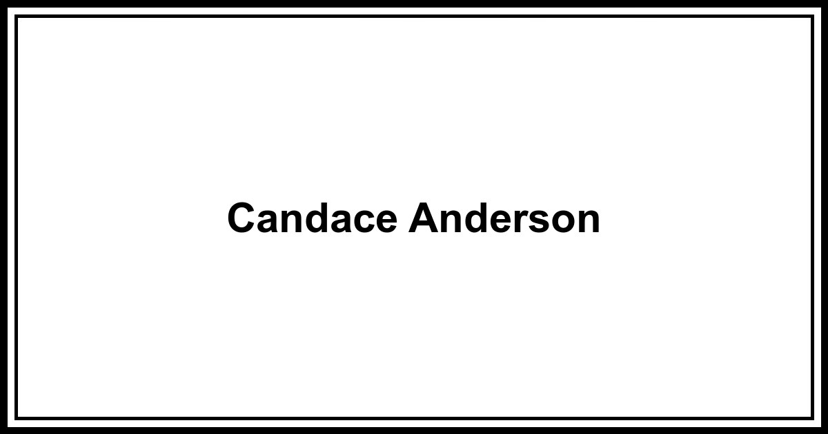 Obituary: Candace Anderson
