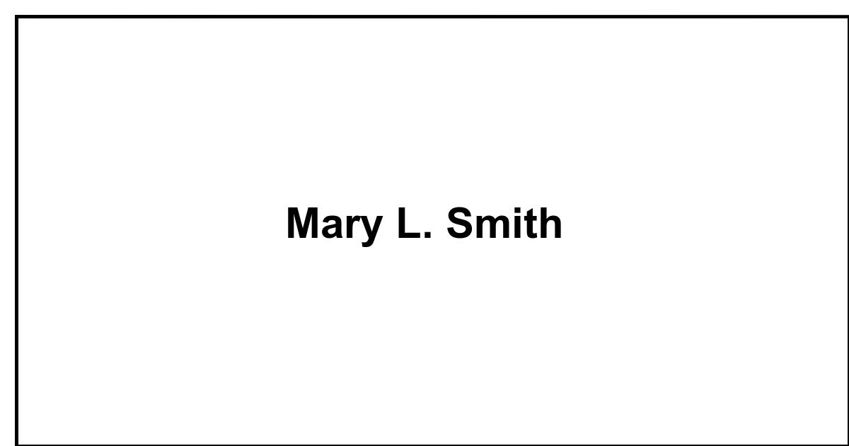 Obituary: Mary L. Smith
