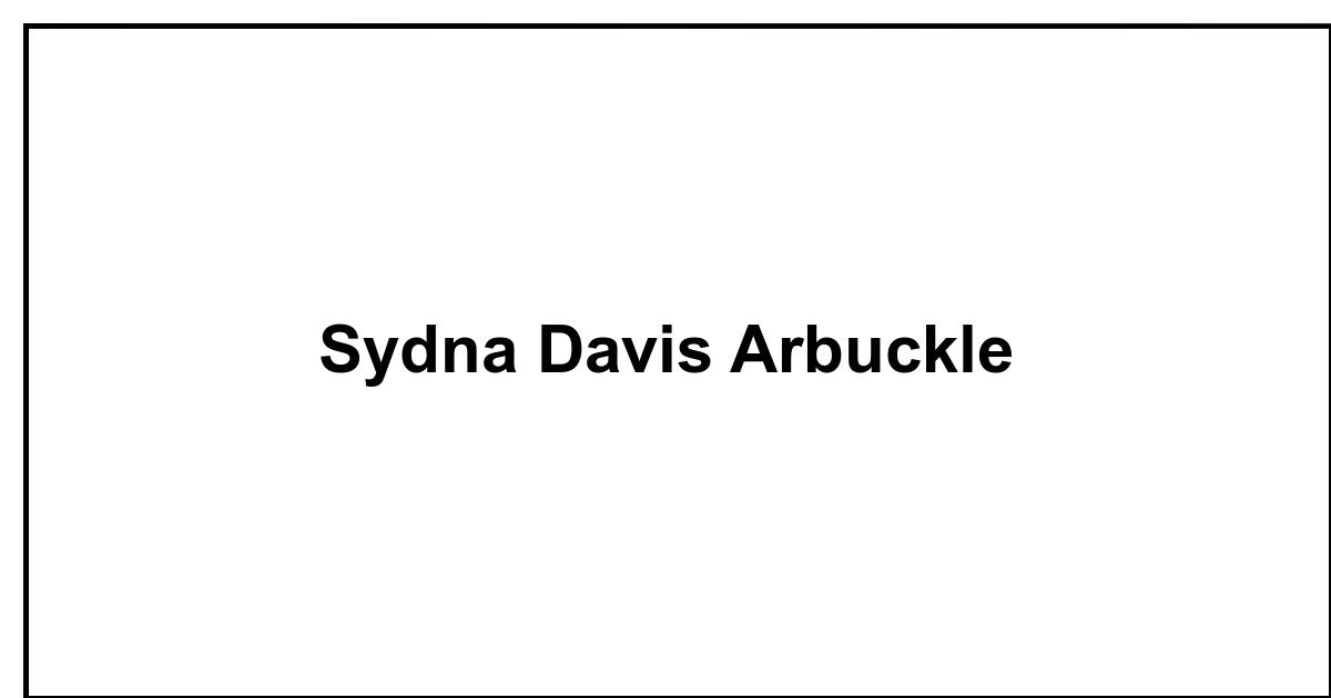 Obituary: Sydna Davis Arbuckle